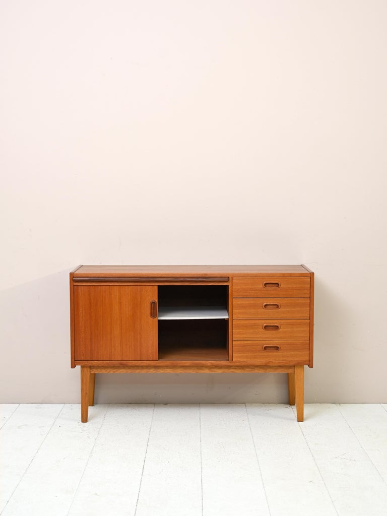 Teak Sideboard with Pull-Out Desk For Sale at 1stDibs
