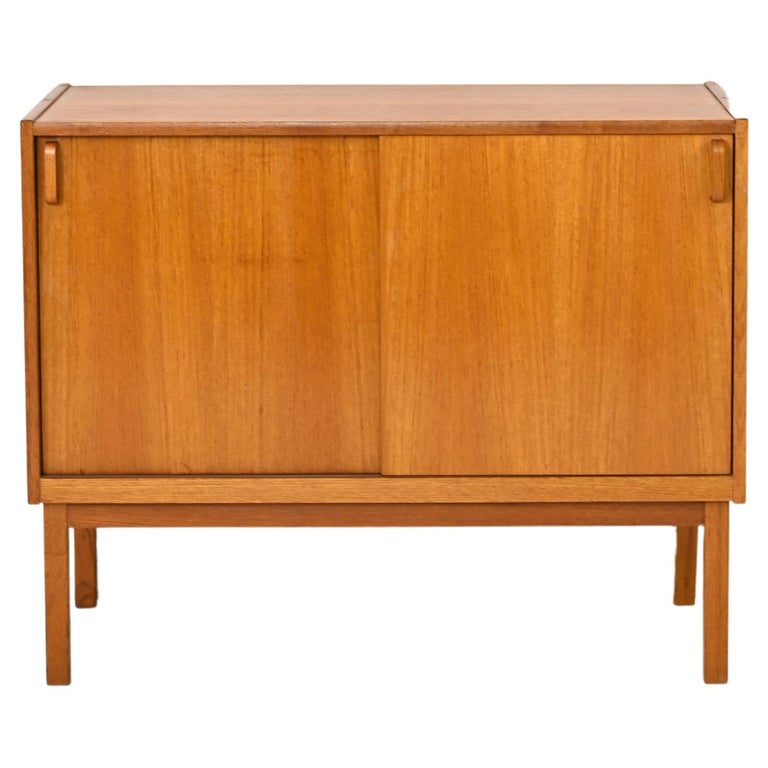 Teak Sideboard with Sliding Doors For Sale at 1stDibs