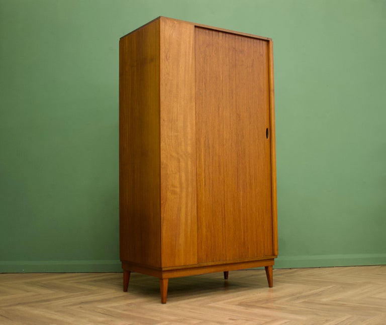 Teak Tambour Wardrobe from Austinsuite, 1960s at 1stDibs