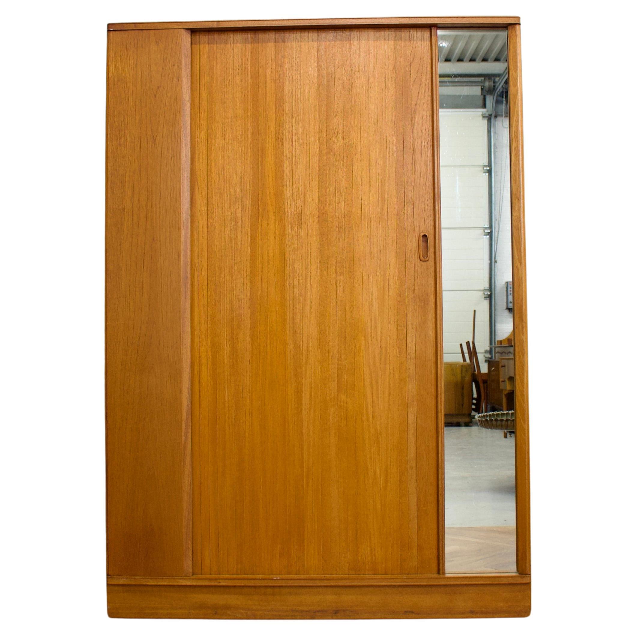 Teak Tambour Wardrobe from Austinsuite, 1960s at 1stDibs