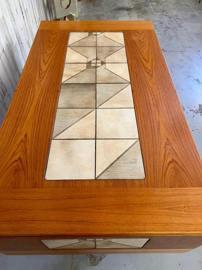 Teak and Tile Dining Table by Gangso Mobler For Sale at 1stDibs