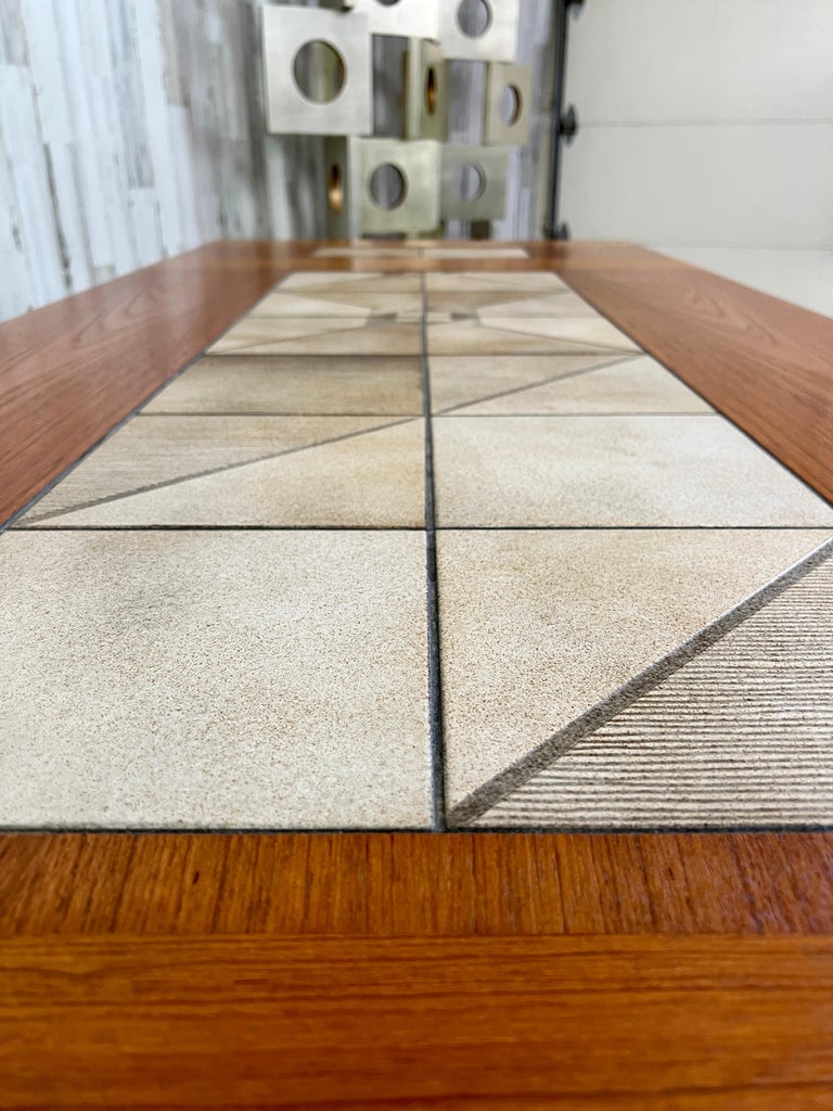 Teak and Tile Dining Table by Gangso Mobler For Sale at 1stDibs