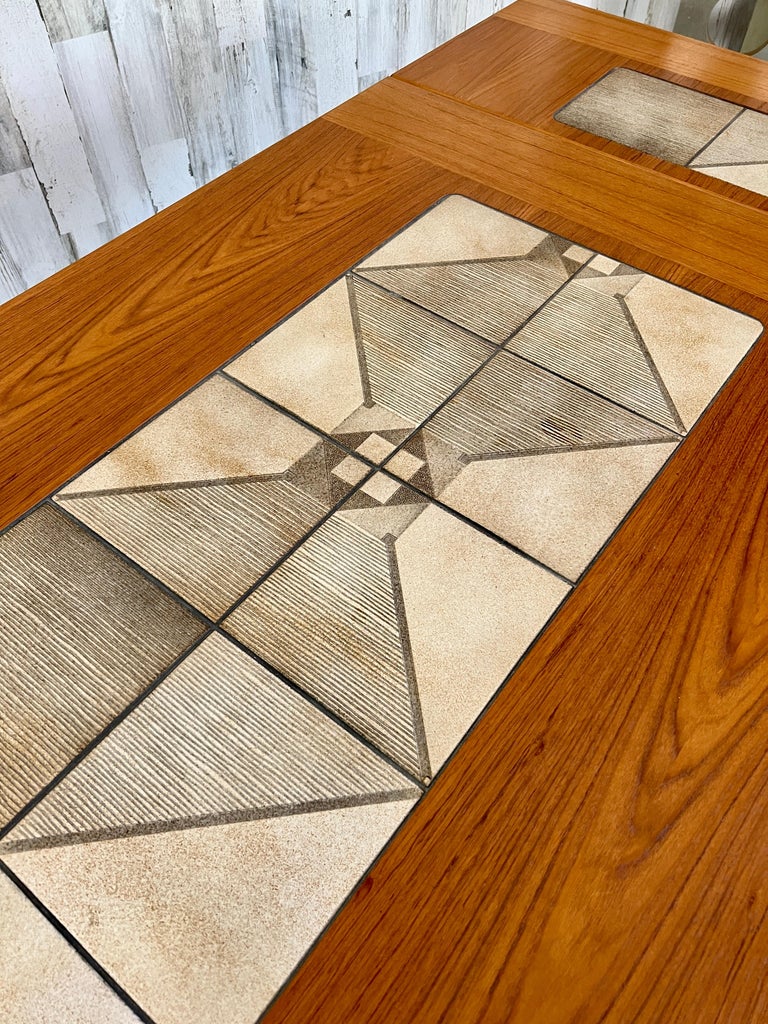 Teak and Tile Dining Table by Gangso Mobler For Sale at 1stDibs