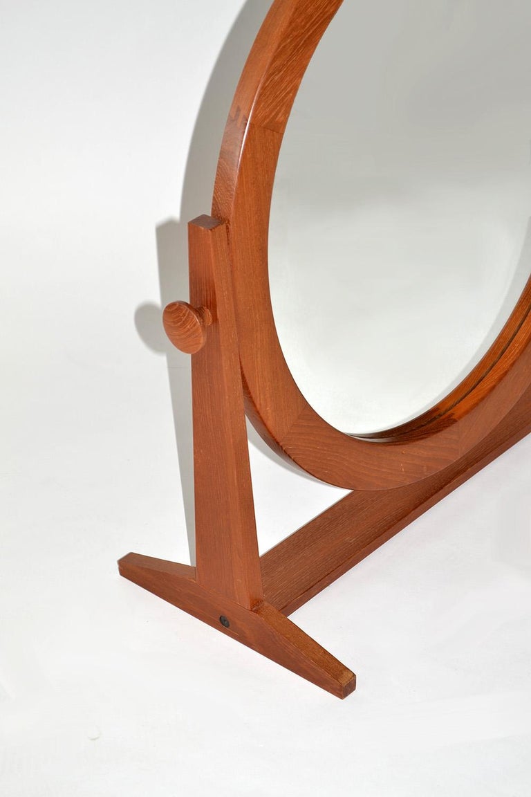 Teak Vanity or Table Mirror by Pedersen and Hansen, Denmark Mid-Century ...