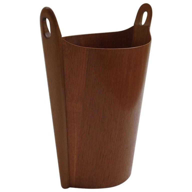 Teak Waste Paper Bin Designed by Einar Barnes for P S Heggen Norway ...