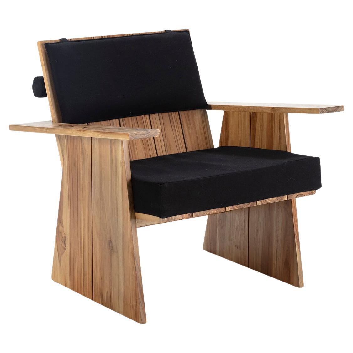 Teak Wood And Polyester Sofa by Thai Natura For Sale at 1stDibs