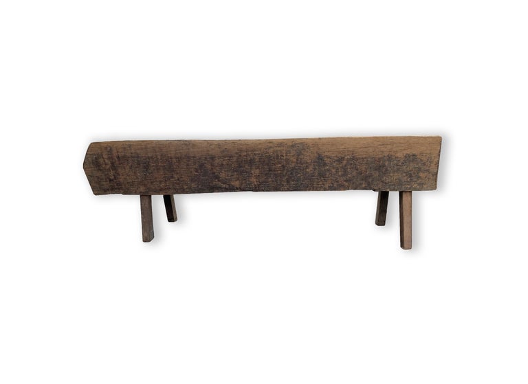 Teak Wood Bench with Carved Pillow from Madura Island, East Java ...