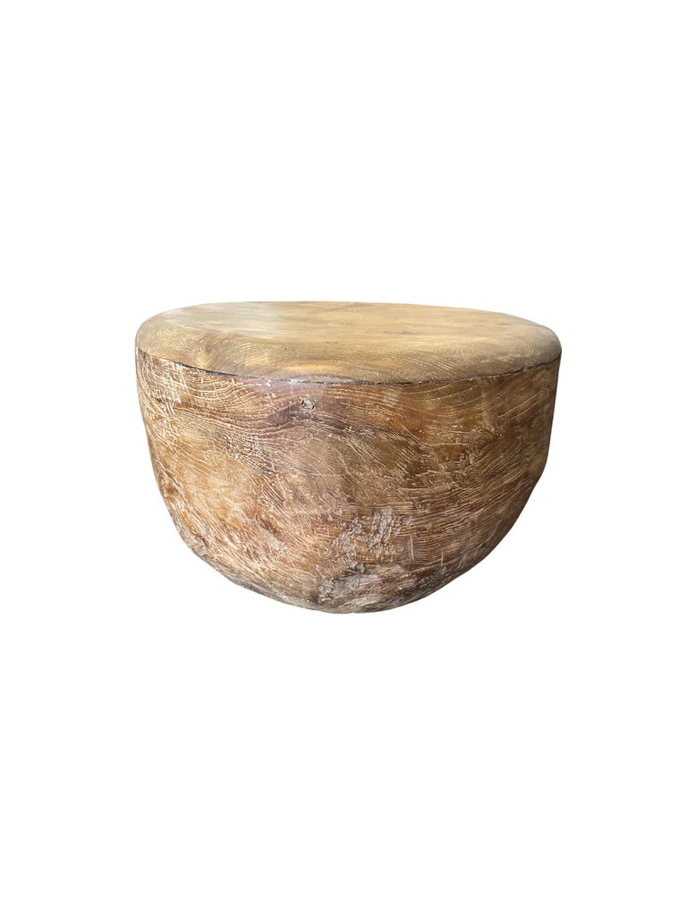 Teak Wood Burl Table, Modern Organic For Sale at 1stDibs