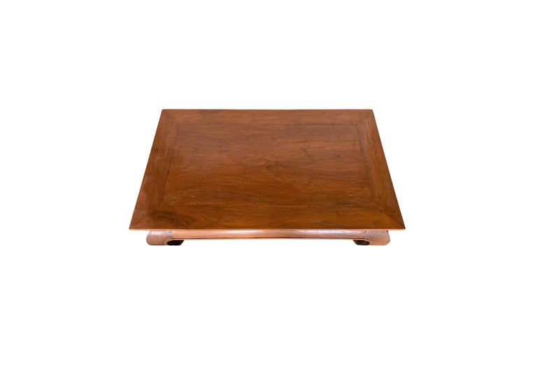 Teak Wood Low Table with Curved Legs and Subtle Carved Detailing For ...