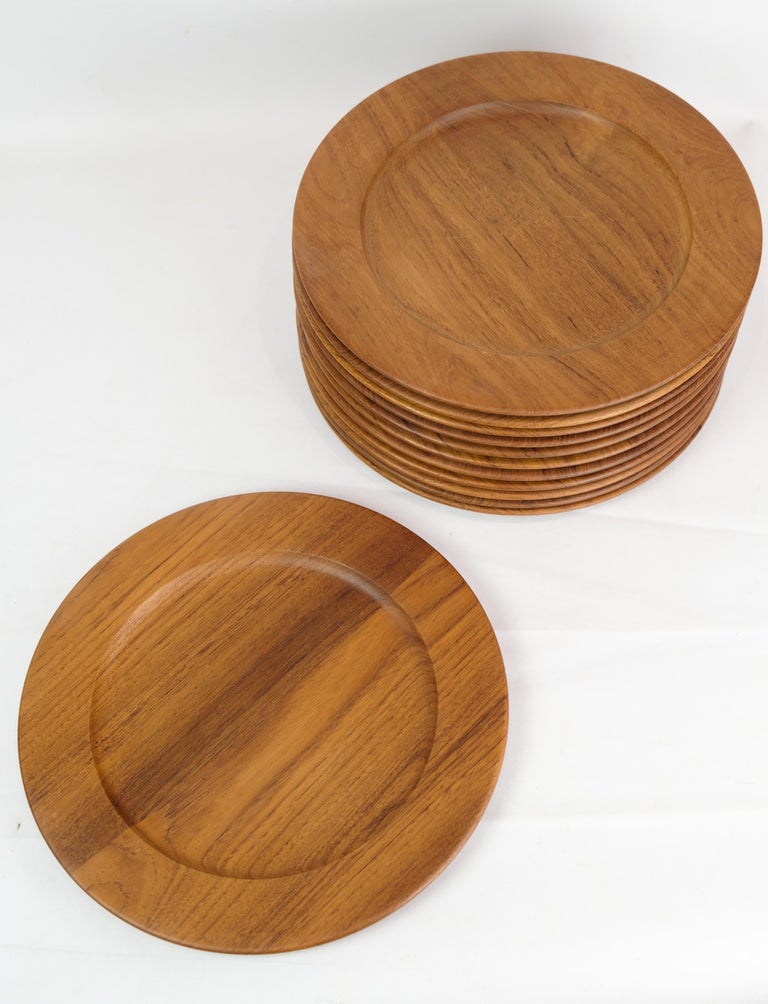 Teak wood plate, Wiggers, Denmark, no. 16 For Sale at 1stDibs