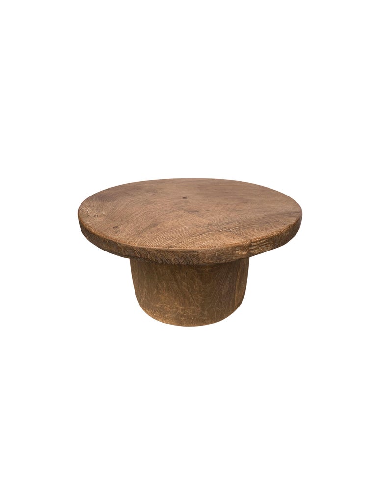 Teak Wood Round Table, Java, Indonesia, C. 1950 For Sale at 1stDibs