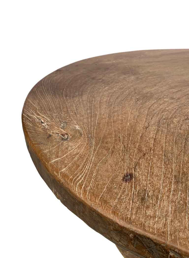 Teak Wood Round Table, Java, Indonesia, C. 1950 For Sale at 1stDibs