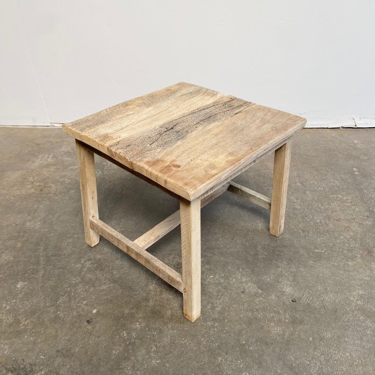 Teak Wood Rustic Side Table For Sale at 1stDibs
