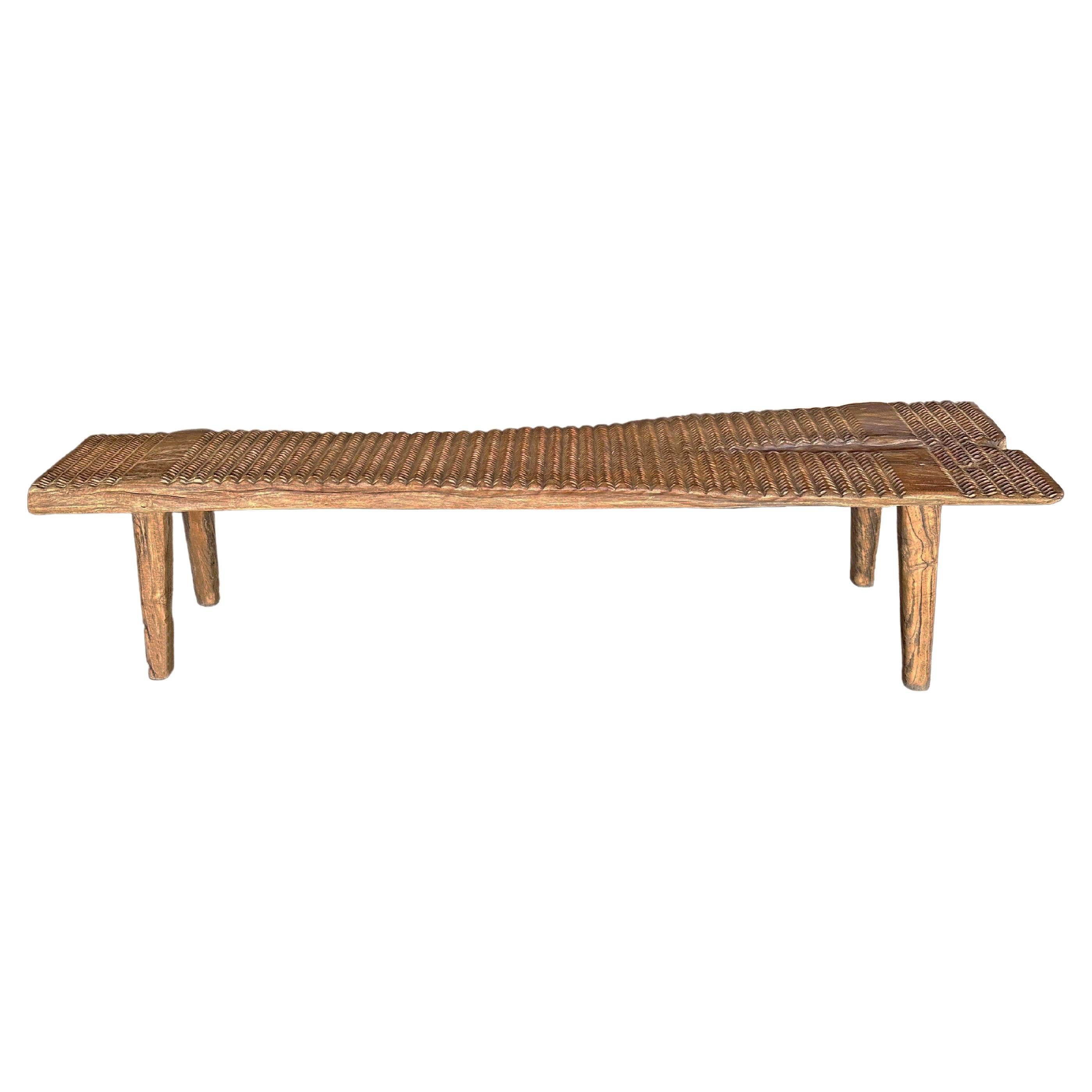 Chinese Carved Wood Long Bench For Sale at 1stDibs
