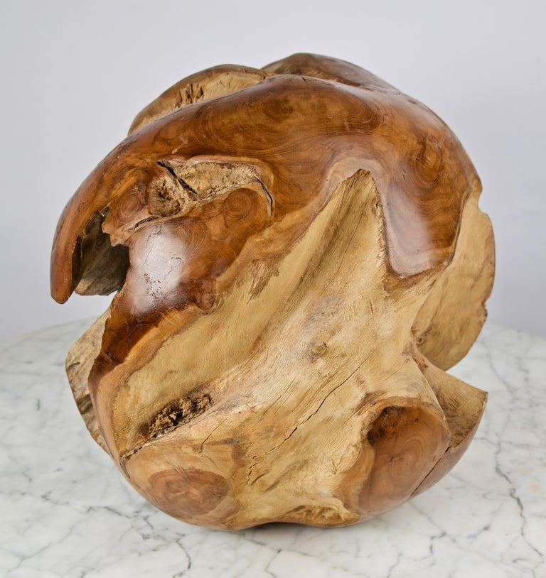 Teak Wood Sphere/Ball Sculpture For Sale at 1stDibs | teak wood orb ...