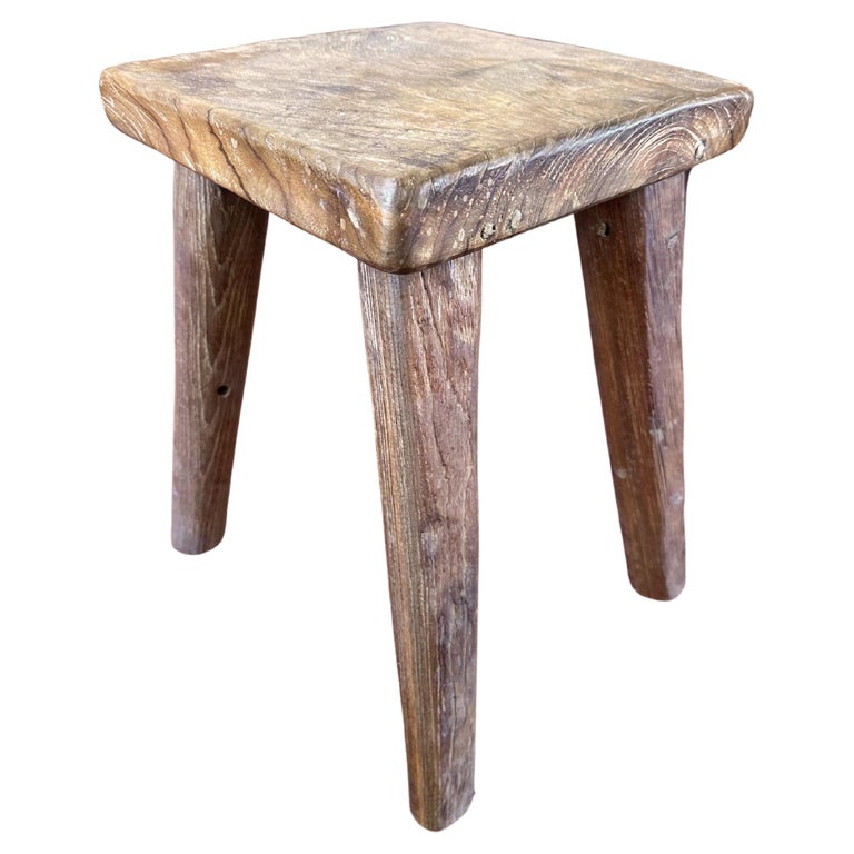 Teak Wood Stool, Modern Organic For Sale at 1stDibs