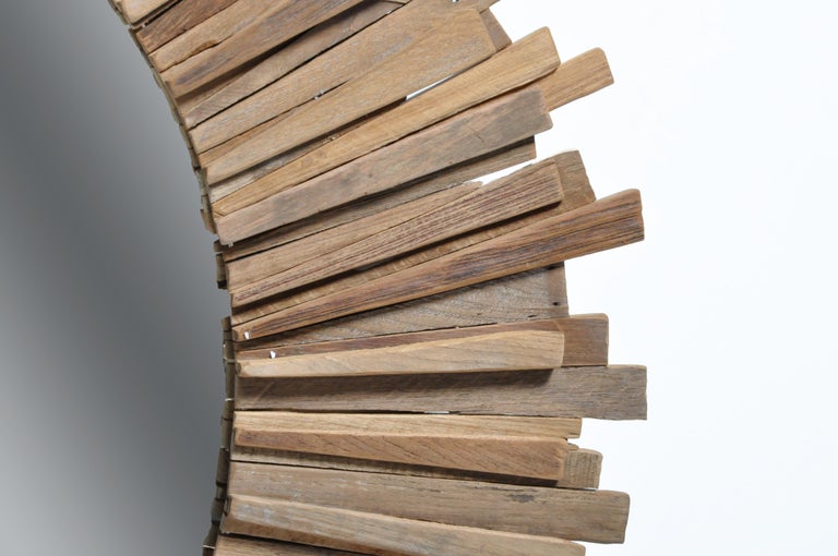 Teak Wood Sunburst Mirror at 1stDibs