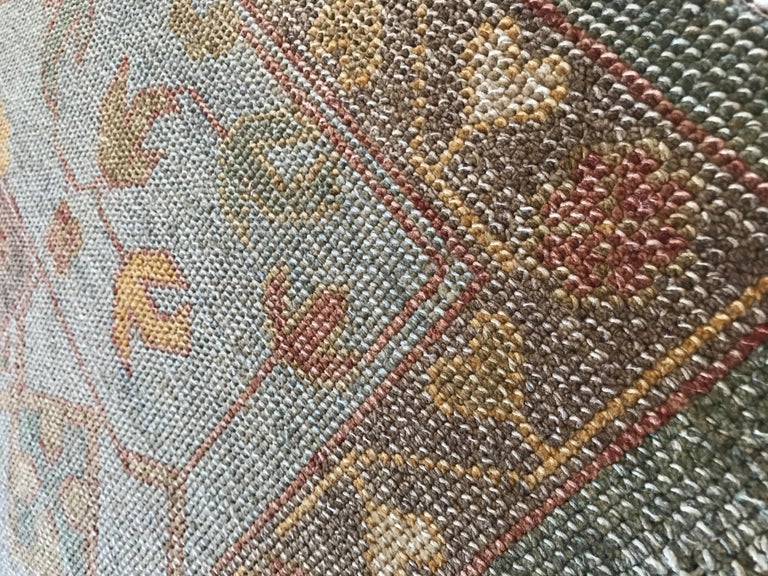 Teal and Gold Oushak Rug For Sale at 1stDibs