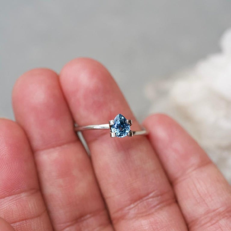 Teal Blue Sapphire 1.03 Ct Pear Natural Unheated, Loose Gemstone For Sale at 1stDibs