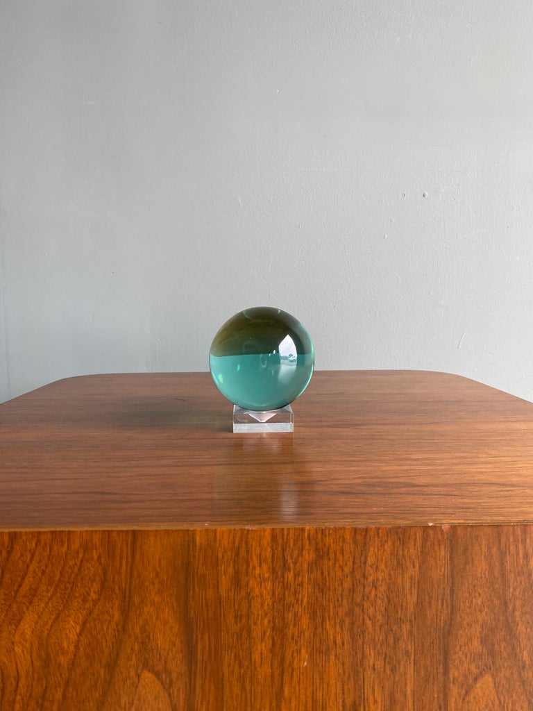 Teal Crystal Ball, circa 1985 For Sale at 1stDibs