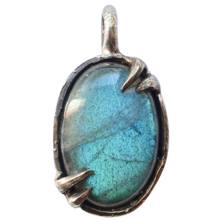 Teal Labradorite Pendant in Sterling Silver at 1stDibs | labradorite ...
