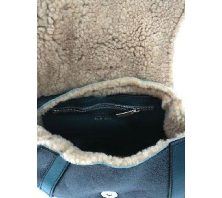 Teal Shearling Bag For Sale at 1stDibs