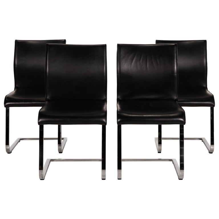 Team 7 Magnum Chair Set Black 4x Cantilever Chairs at 1stDibs
