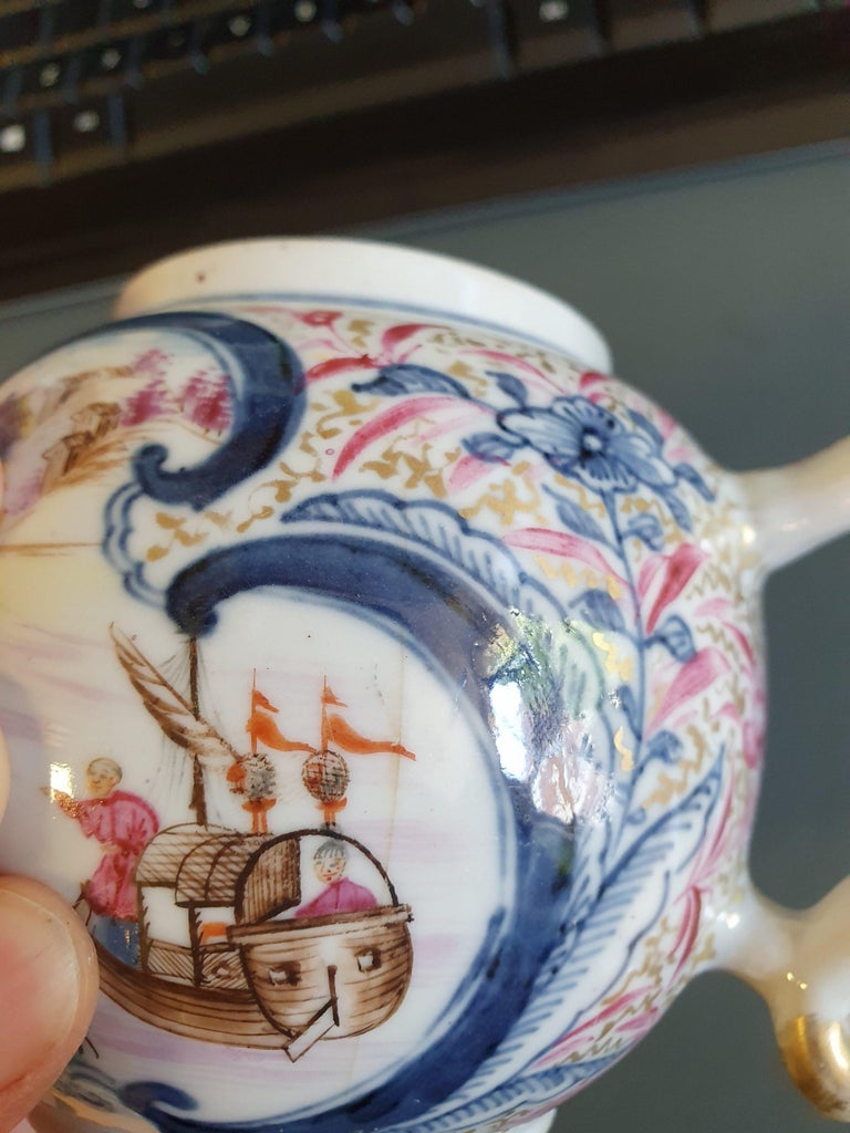 Teapot Mandarin Chinese Porcelain Boats Merchants, China, Qianlong ...