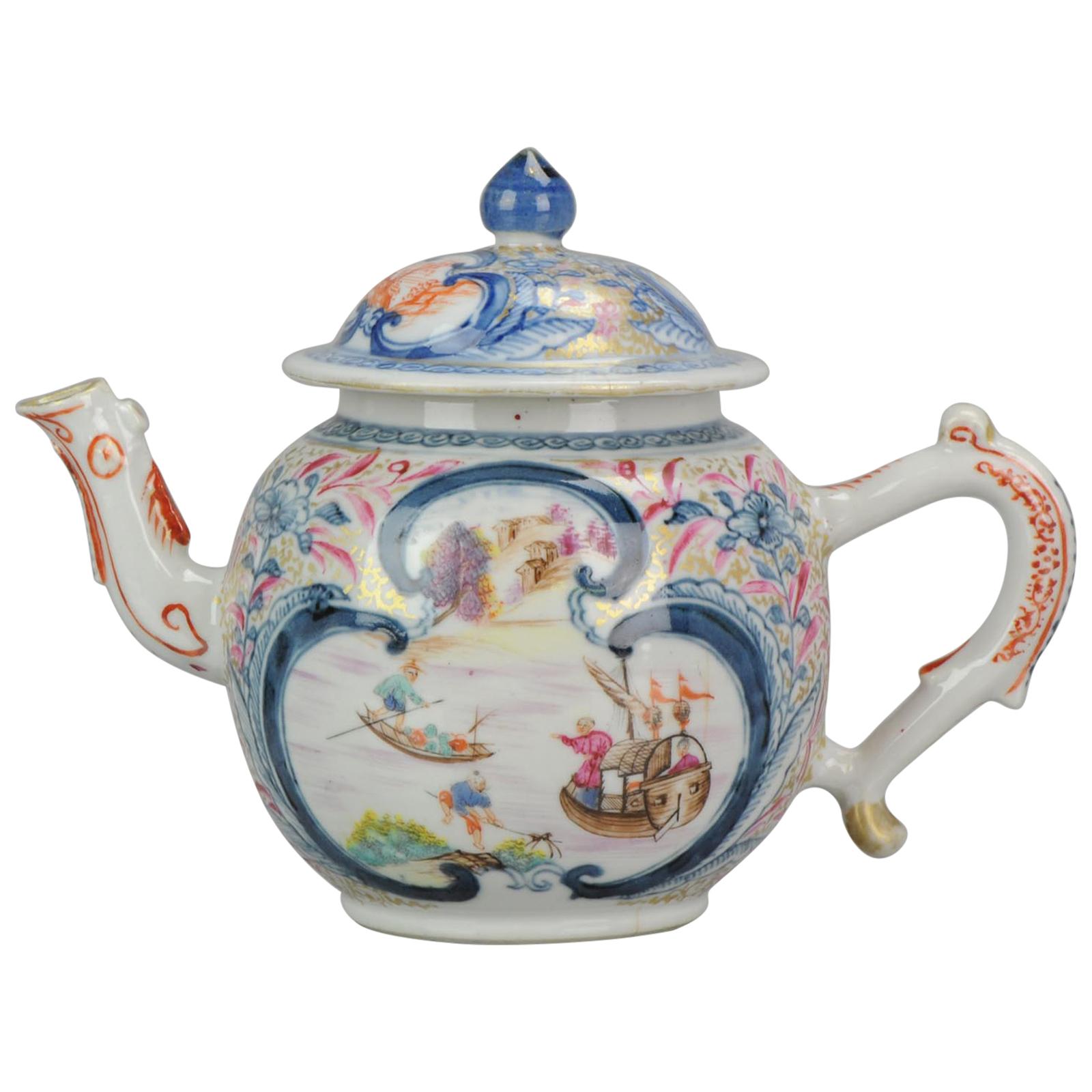 Teapot Mandarin Chinese Porcelain Boats Merchants, China, Qianlong ...