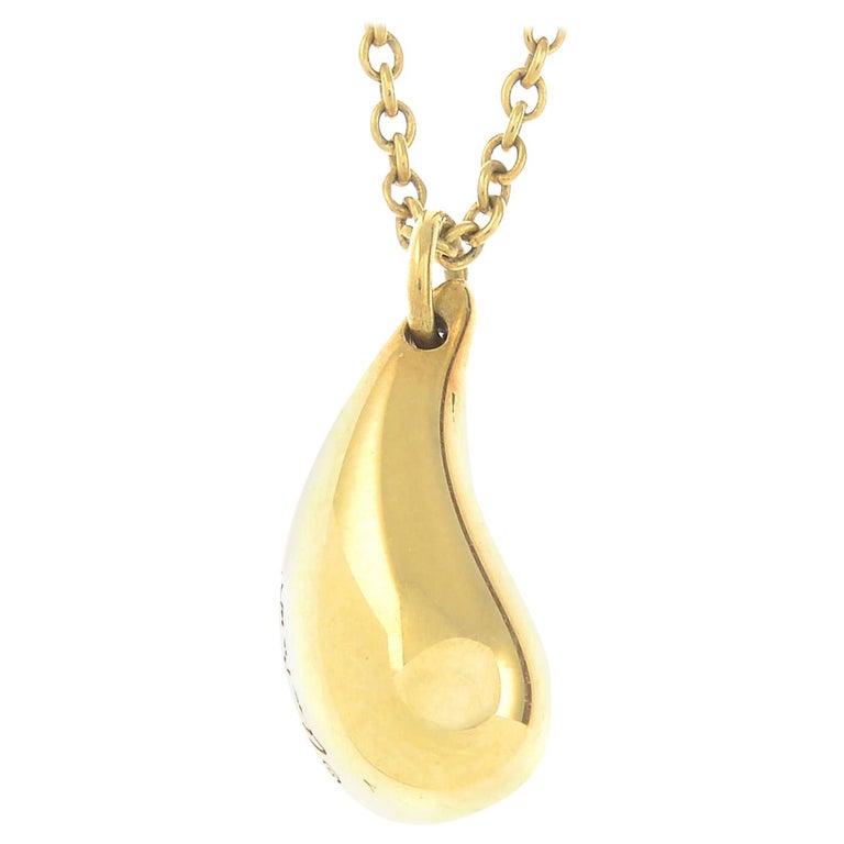 Teardrop Pendant with Chain by Elsa Peretti for Tiffany and Co at 1stDibs