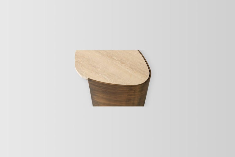 Teardrop Side Table Set of 2 in Brass and Travertine by Atra For Sale ...