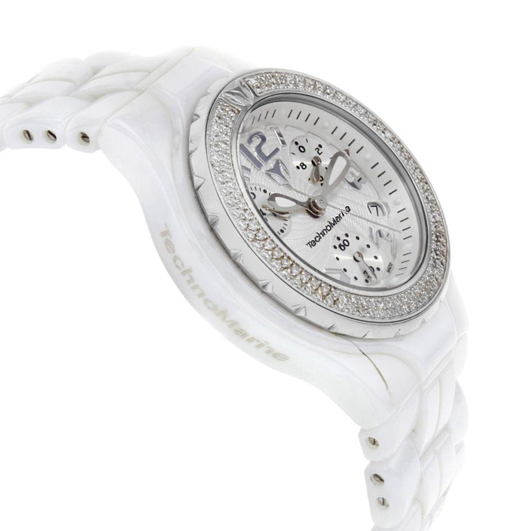Technomarine TechnoDiamond White Ceramic Diamonds Quartz Ladies Watch ...