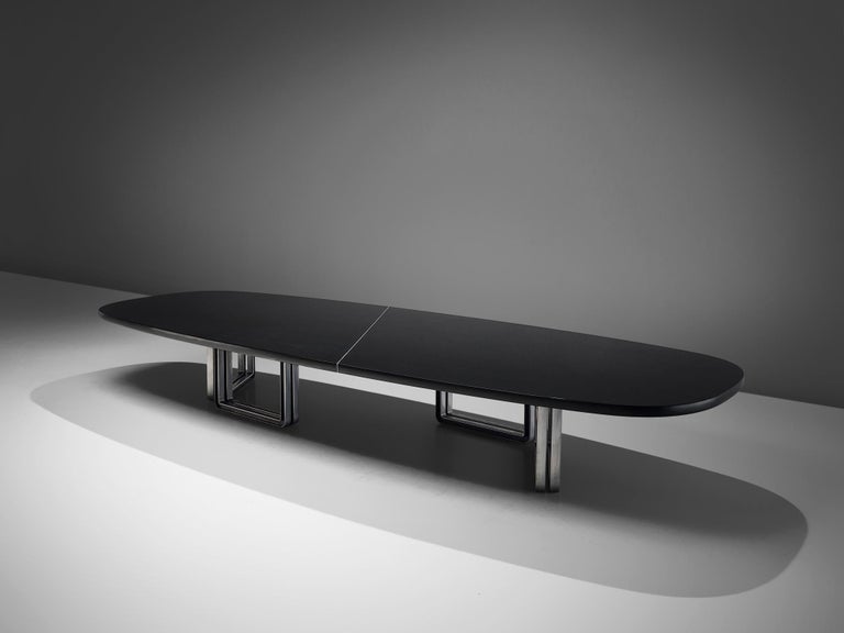 Tecno Design Centre Large Black Table For Sale at 1stDibs