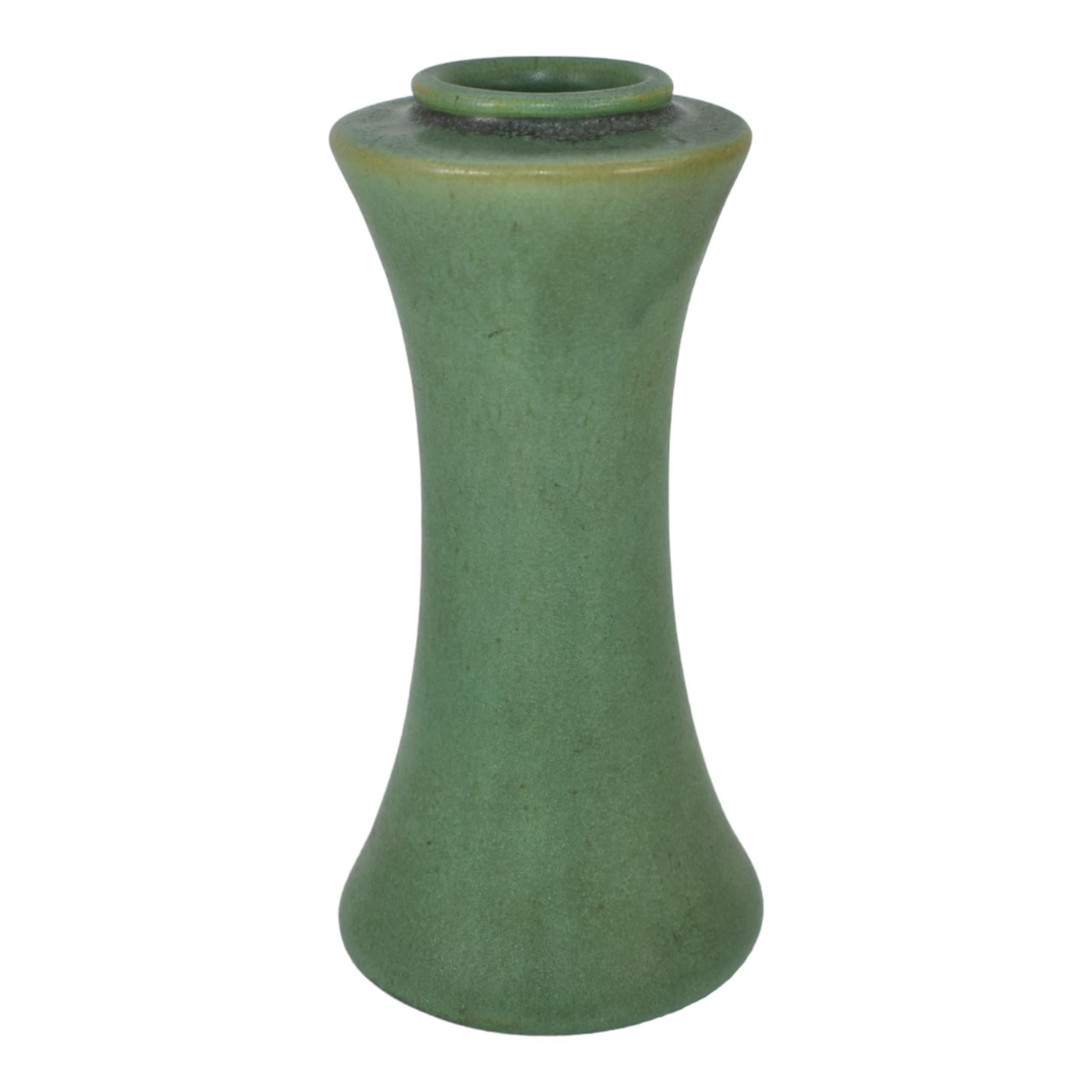 Teco Antique Arts And Crafts Pottery Hand Crafted Matte Green Ceramic ...