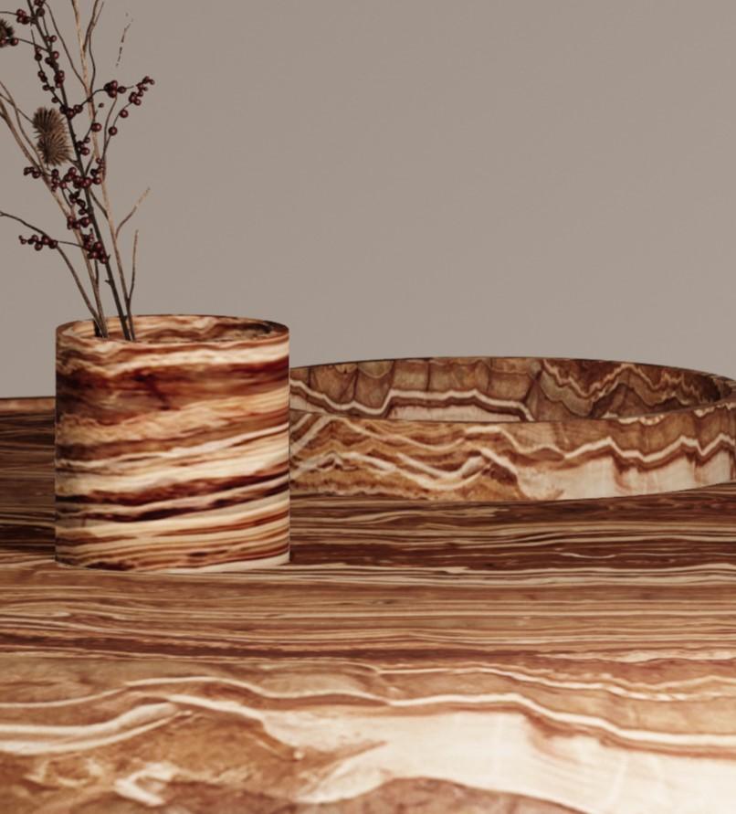 Tecton Vase in Red Alabaster Limited Edition by Félix Millory for ...