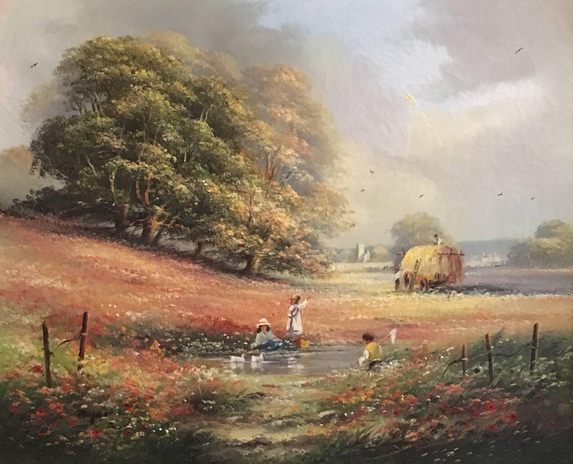 Ted Dyer - Loading the Hay Cart, Signed English Oil at 1stDibs | ted ...
