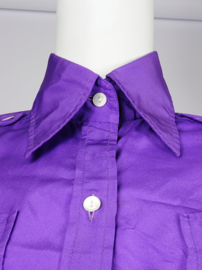 Ted Lapidus Purple Military Blouse 1970s For Sale at 1stDibs