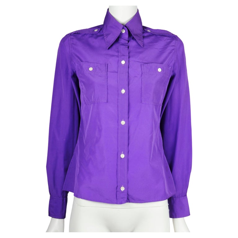 Ted Lapidus Purple Military Blouse 1970s For Sale at 1stDibs