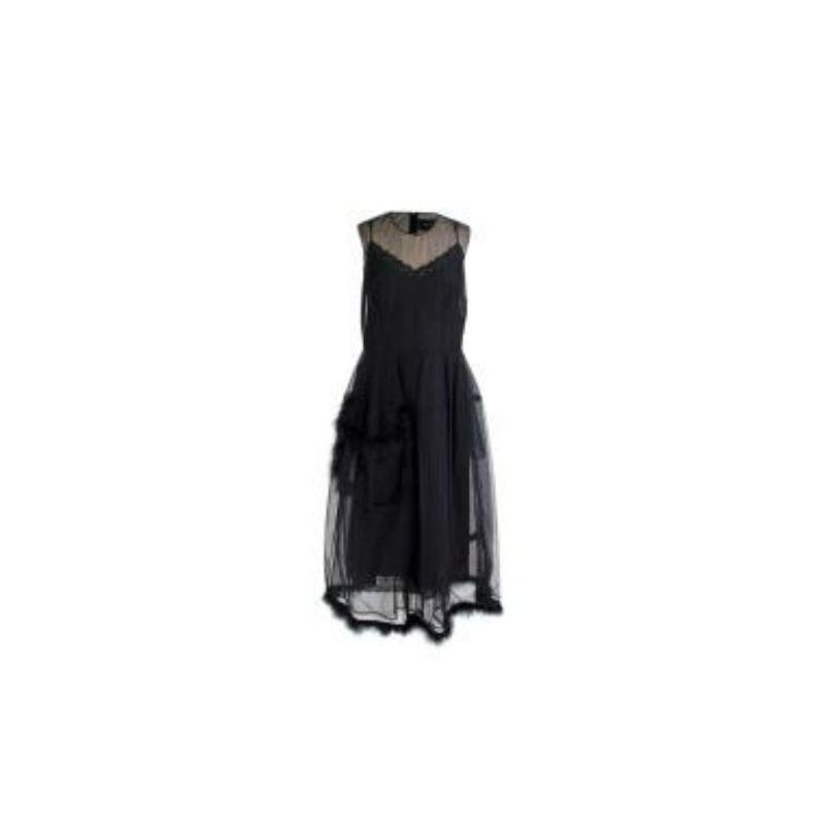 Teddy Feather Trim Tulle Dress For Sale at 1stDibs