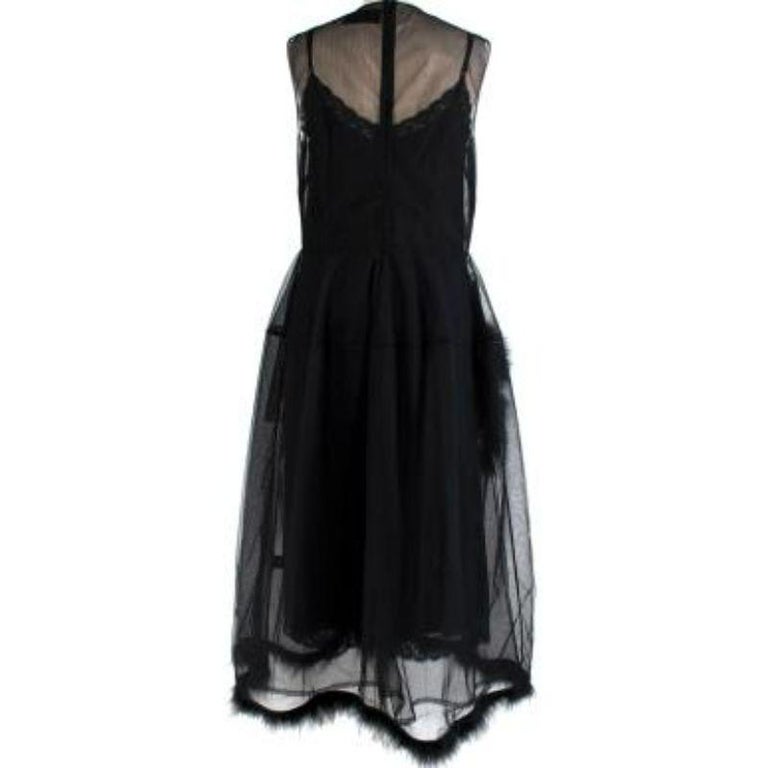 Teddy Feather Trim Tulle Dress For Sale at 1stDibs