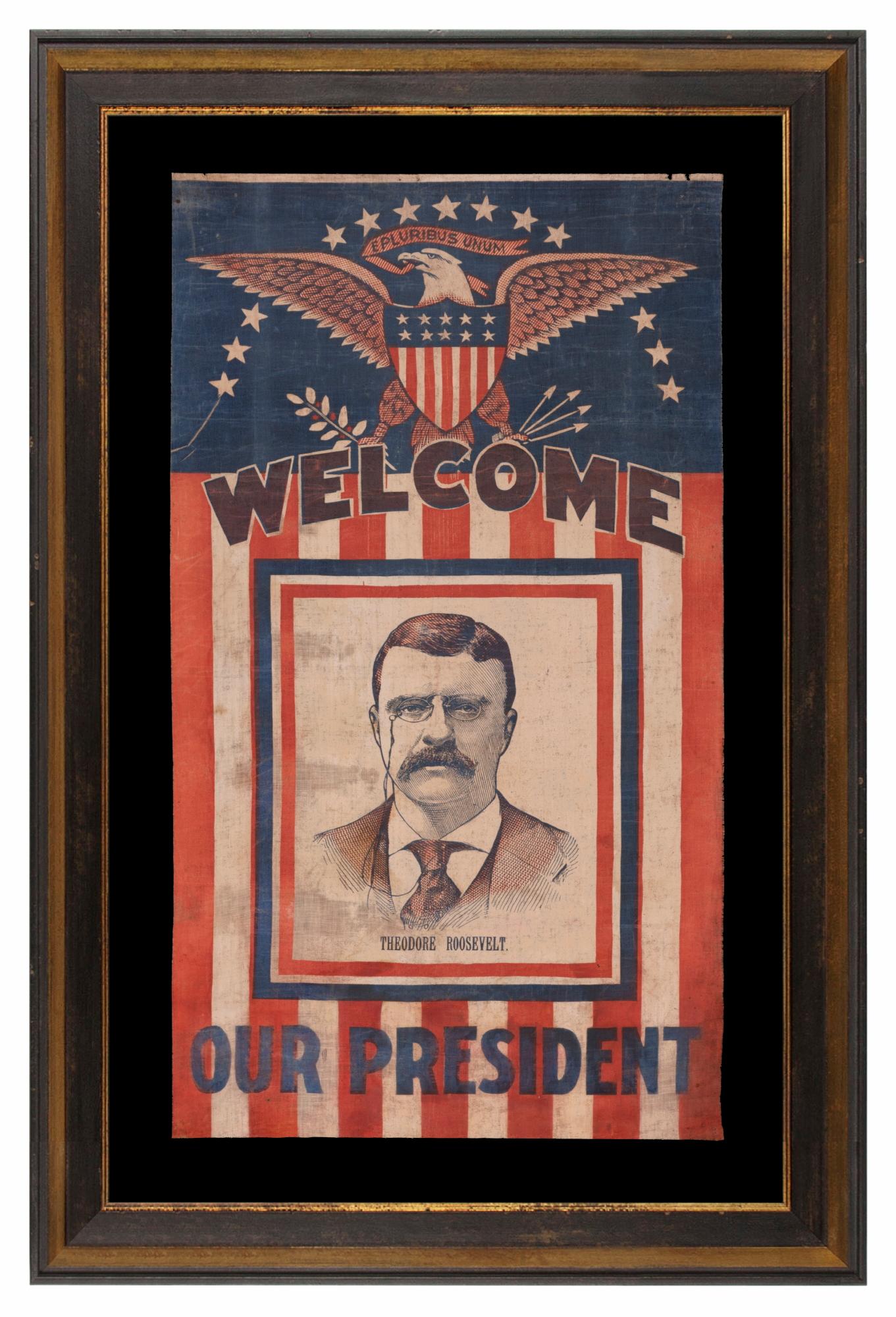 Teddy Roosevelt Parade Style Banner Likely Make for the 1912 Campaign ...