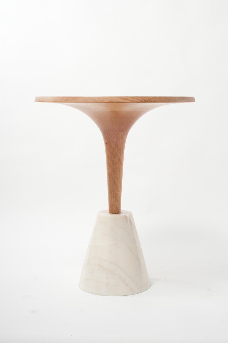 AKMD White Oak and Purple-white Marble Tee Table 'Small' For Sale at ...