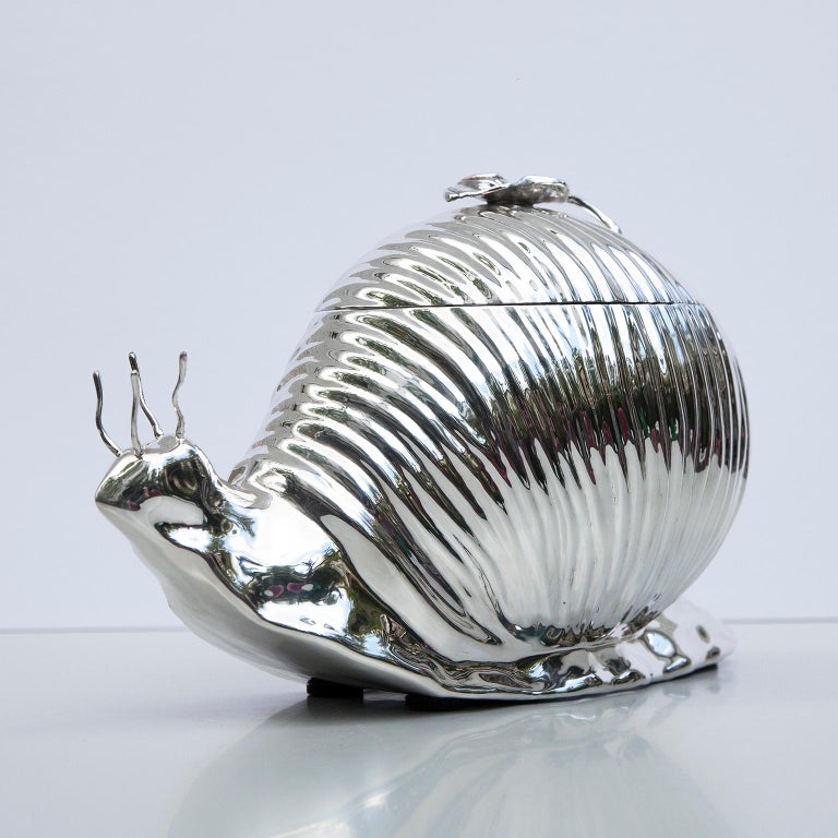 Teghini Silver Plated Snail Ice Bucket, Italy, 1977 at 1stDibs | ice snail