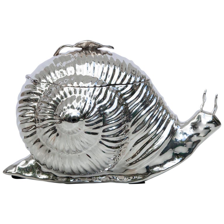 Teghini Silver Plated Snail Ice Bucket, Italy, 1977 at 1stDibs | ice snail
