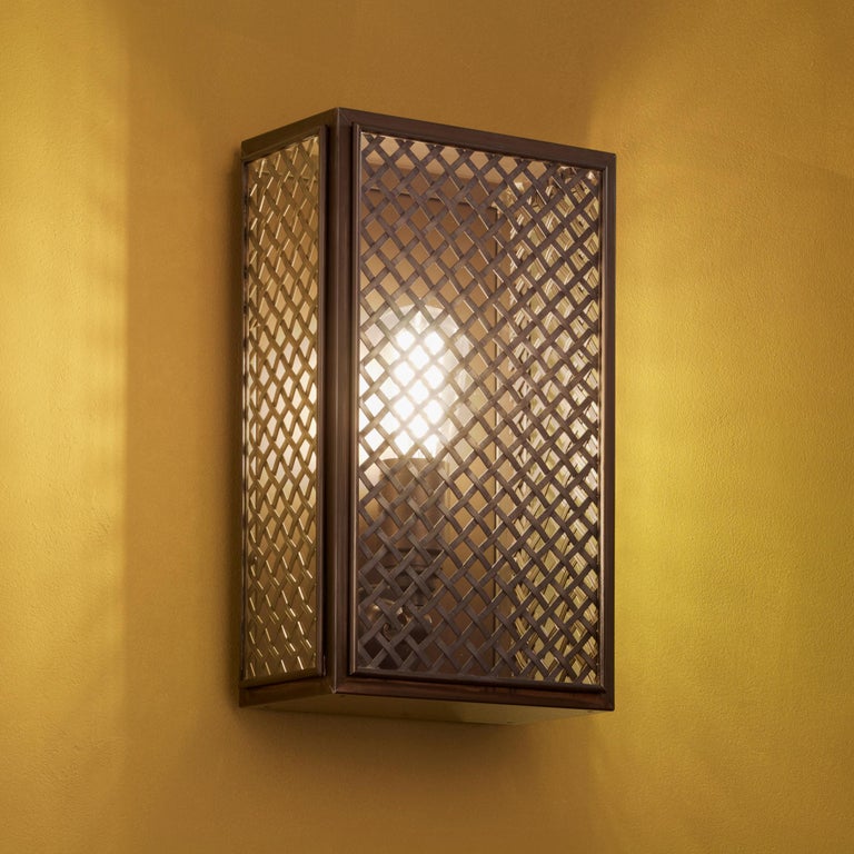 Tekna Essex Mesh-C Wall Light with Dark Bronze Finish and Clear Glass ...