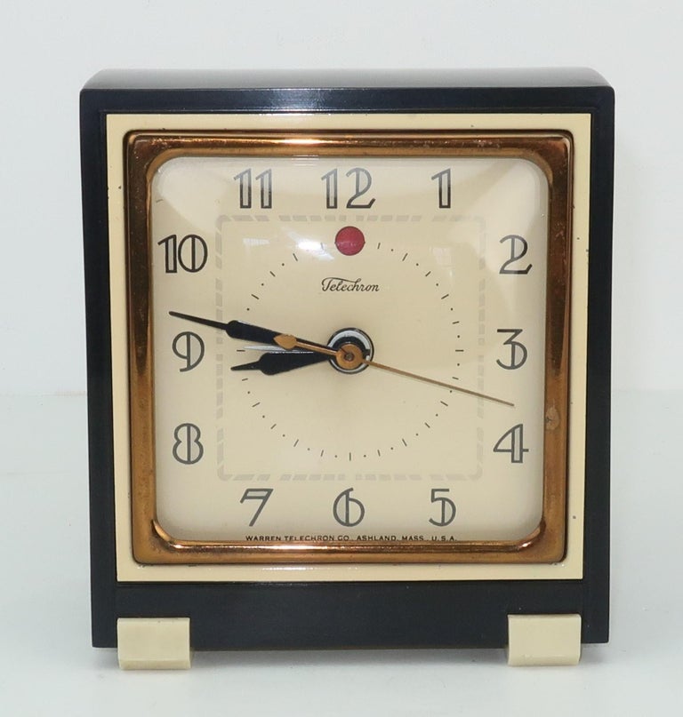 Telechron 1930's Art Deco Alarm Clock at 1stDibs