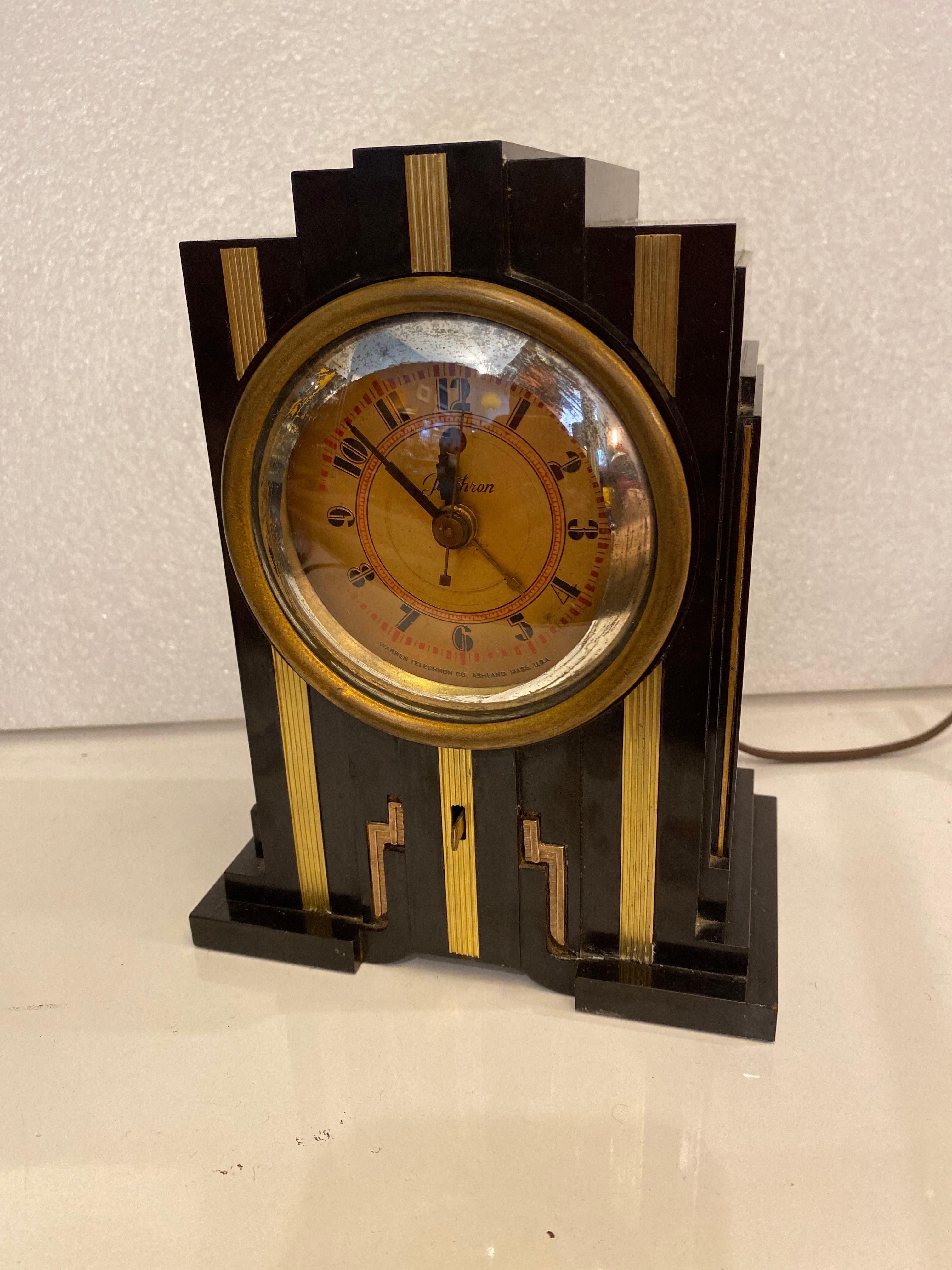 Telechron Skyscraper Bakelite Clock For Sale at 1stDibs