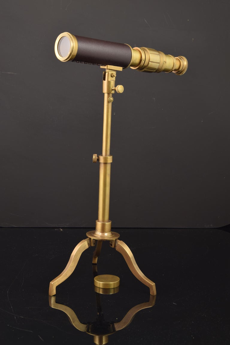 Telescope with Tripod, Metal, Decorative Object For Sale at 1stDibs