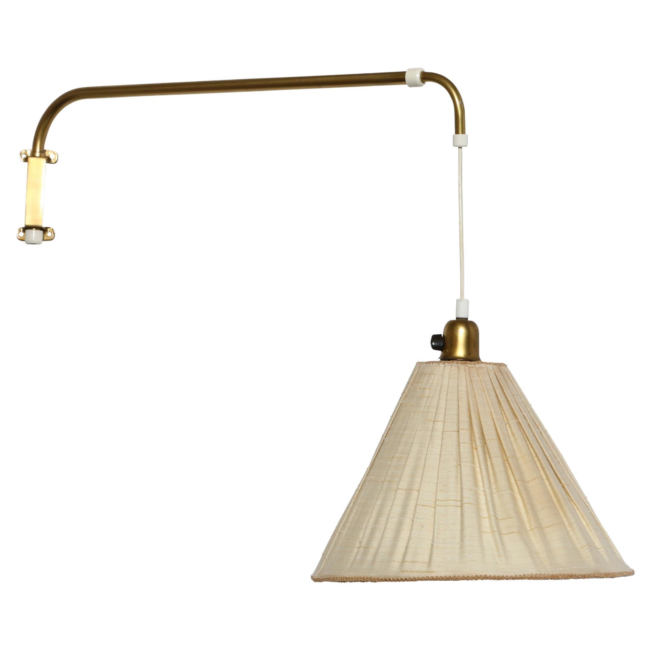 Tiffany style adjustable Brass Wall lamp 1960s For Sale at 1stDibs