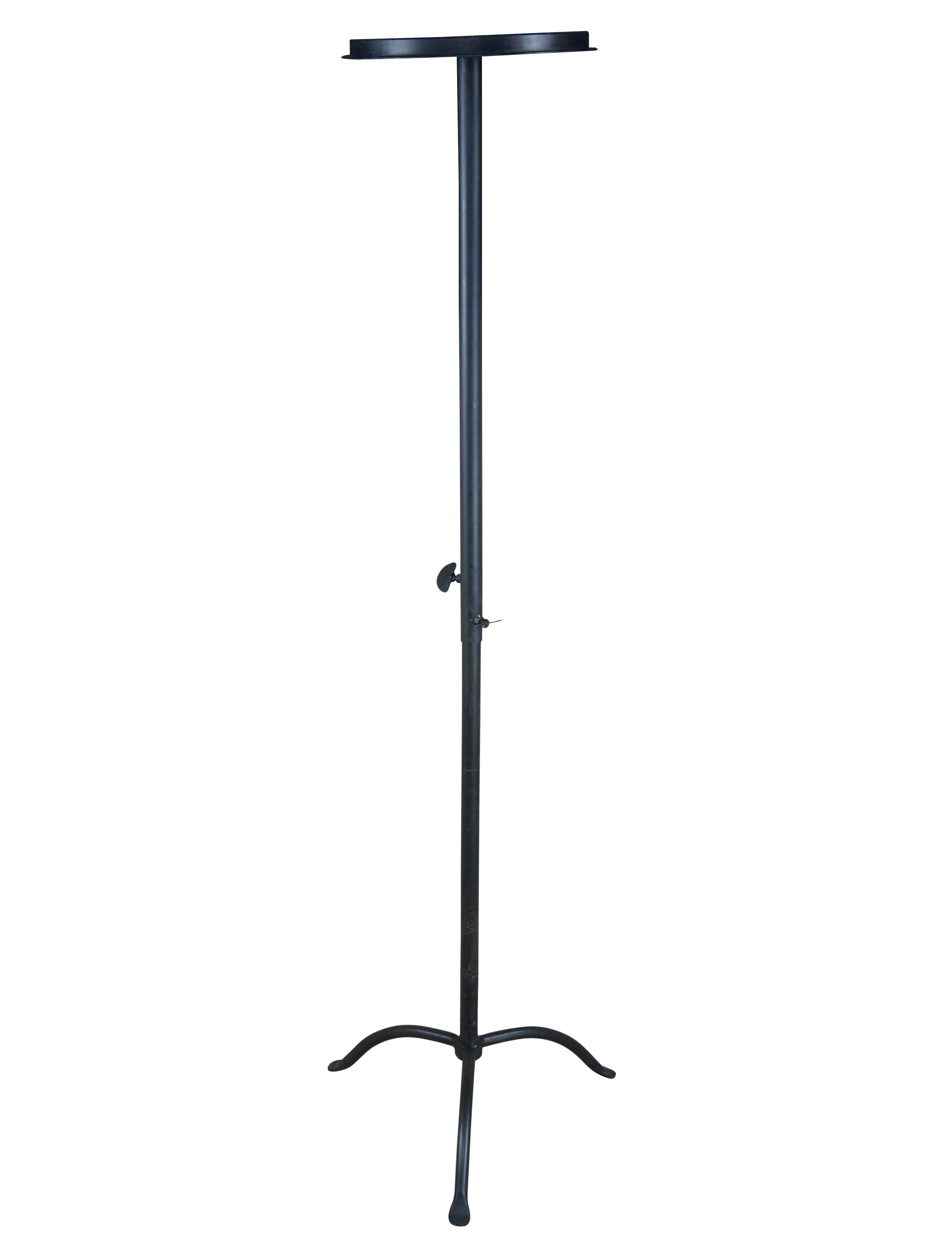 Telescopic Industrial Black Iron Sculpture Pedestal Table Extendable ...